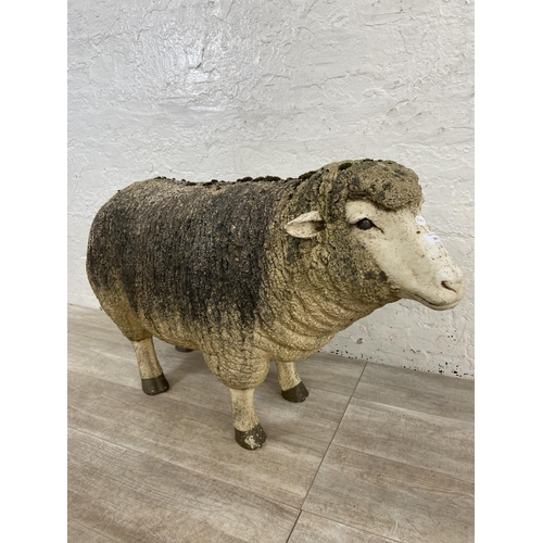 A life-size fibreglass model of a sheep - approx. 67cm high x 37cm wide ...