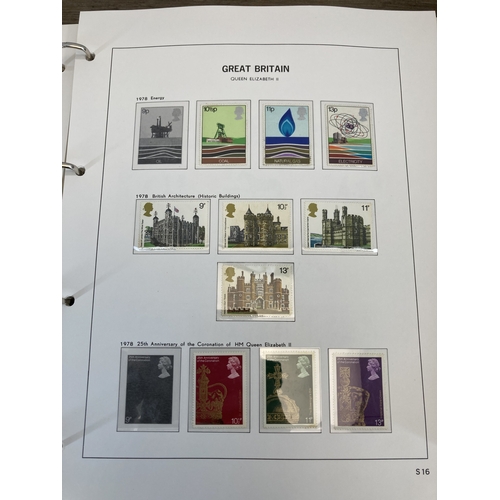 A Royal Mail stamp album containing a collection of British stamps