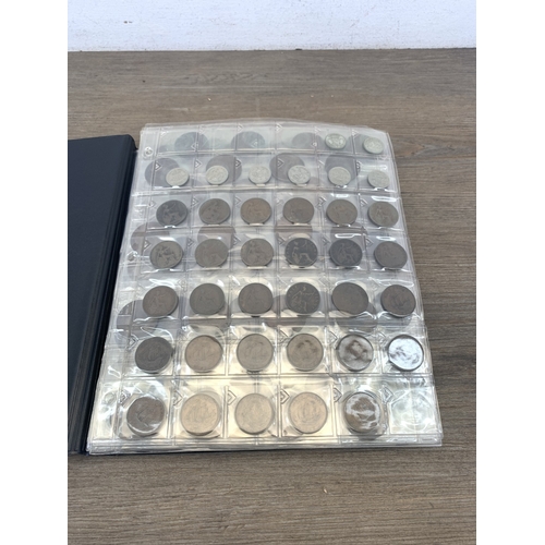 A coin album and seven coin album pages containing pre-decimal British ...