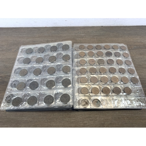 A coin album and seven coin album pages containing pre-decimal British ...