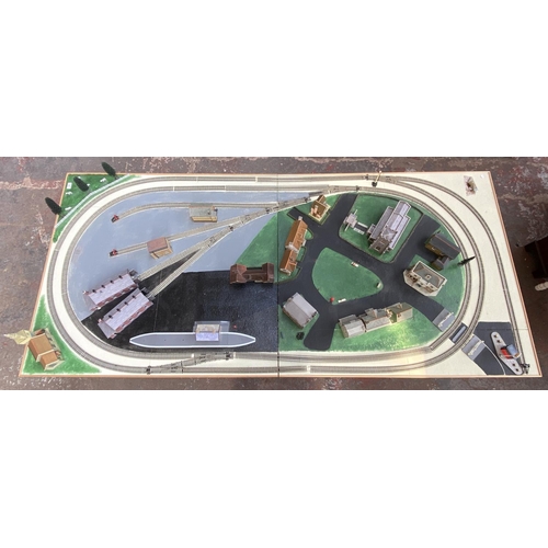 A scratch built 00 gauge model railway board layout with Peco track and ...