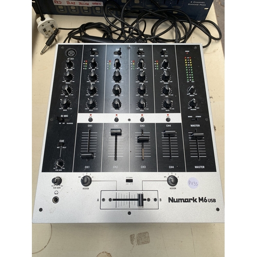 Three items of DJ equipment, one Numark CD Mix 2 professional CD mixing ...