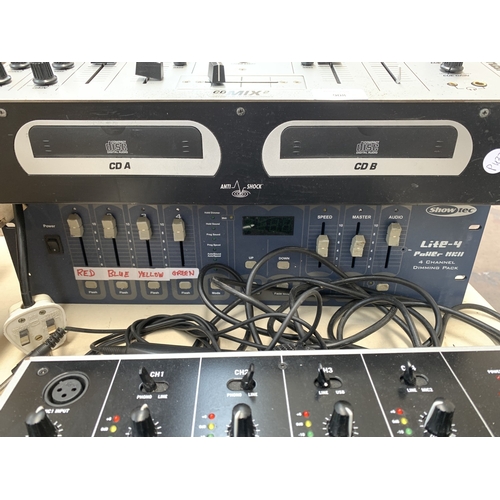 Three items of DJ equipment, one Numark CD Mix 2 professional CD mixing ...