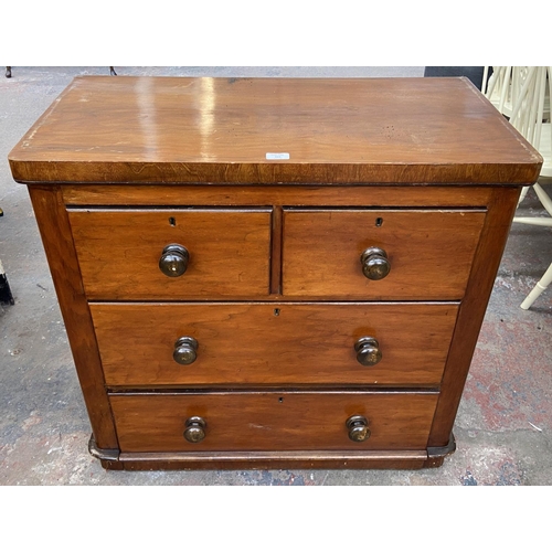 A Victorian mahogany chest of drawers - approx. 84cm high x 87cm wide x ...