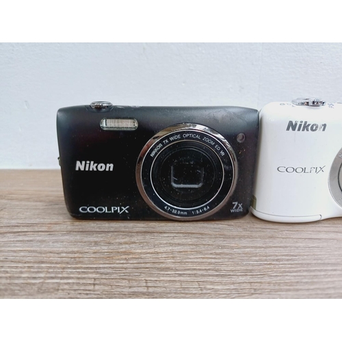 Three Nikon Coolpix CCD sensor compact digital cameras, one S3500 20mp ...