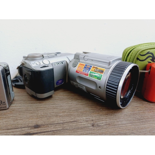 Seven Sony Cyber-shot compact digital cameras to include DSC-F707 5mp ...