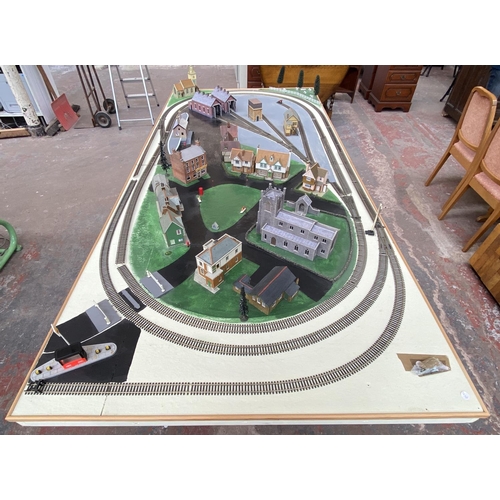 A scratch built 00 gauge model railway board layout with Peco track and ...