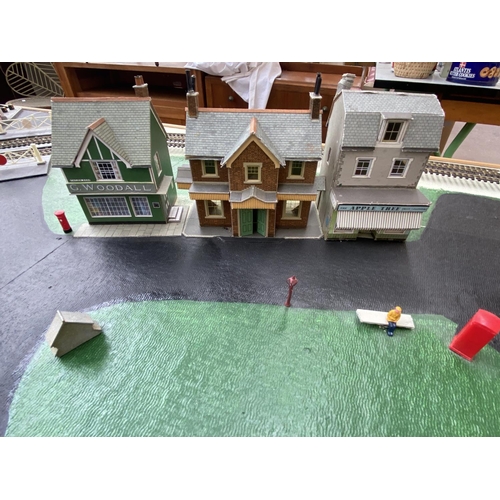 A scratch built 00 gauge model railway board layout with Peco track and ...
