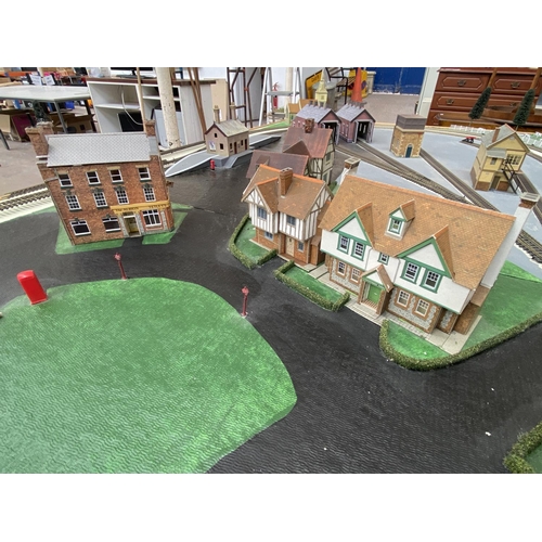 A scratch built 00 gauge model railway board layout with Peco track and ...