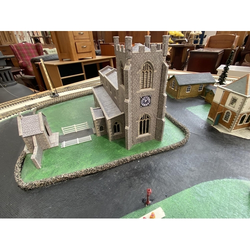 A scratch built 00 gauge model railway board layout with Peco track and ...