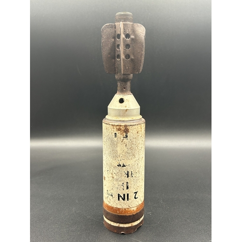 A British Army Inert 2" mortar illumination shell case - approx. 24cm long