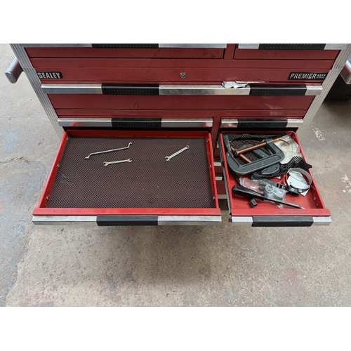 A Sealey Premier tool chest on castors with contents - approx. 155cm ...