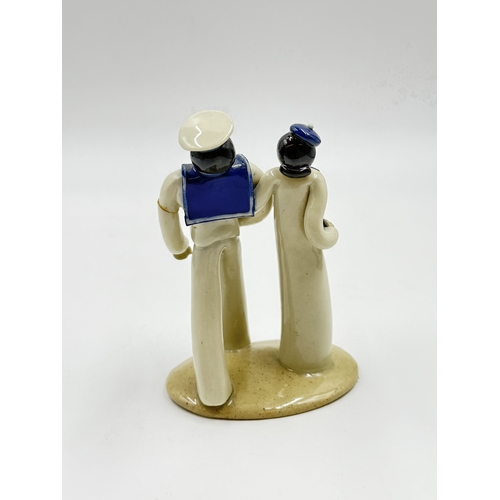 A William Ruscoe "Shore Leave!" pottery figurine - approx. 12cm high