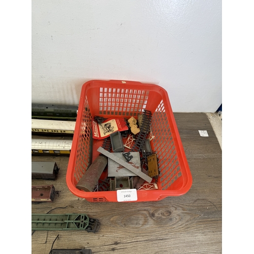 A collection of railway model vehicles to include Tri-ang D-459 garage ...