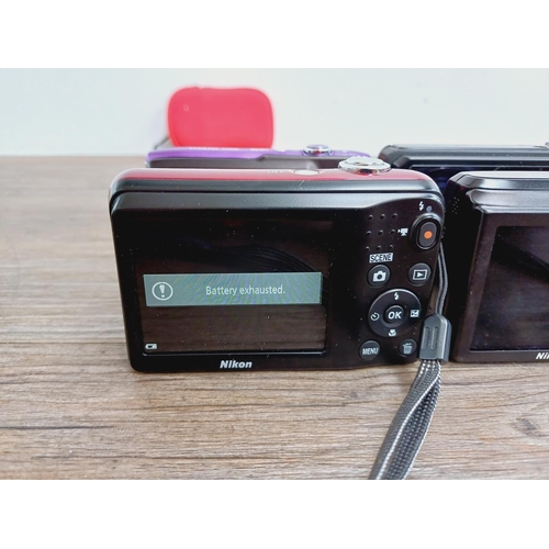 Four Nikon 16mp compact digital cameras, one S9200 CMOS sensor, one A10 CCD sensor, one S6300 BSI-CM