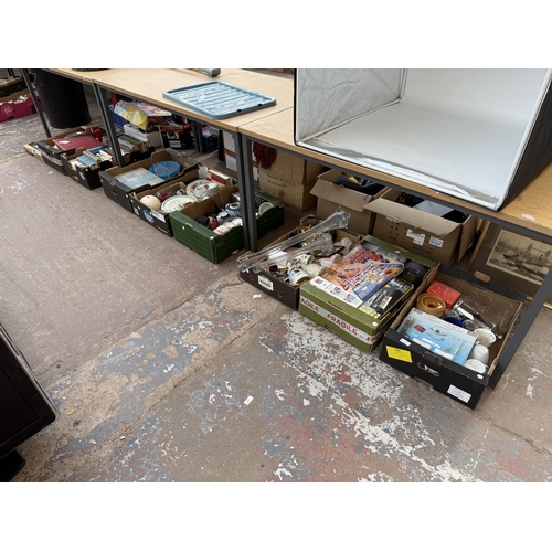 Nine boxes containing Texet A4 personal laminator, MB Games Guess Who ...