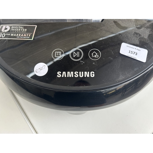 A Samsung Cyclone Force SR20K9350WK robot vacuum cleaner