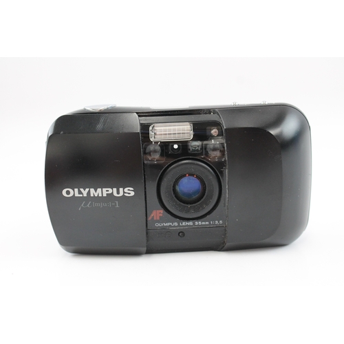 An Olympus µ[mju:]-1 compact 35mm camera