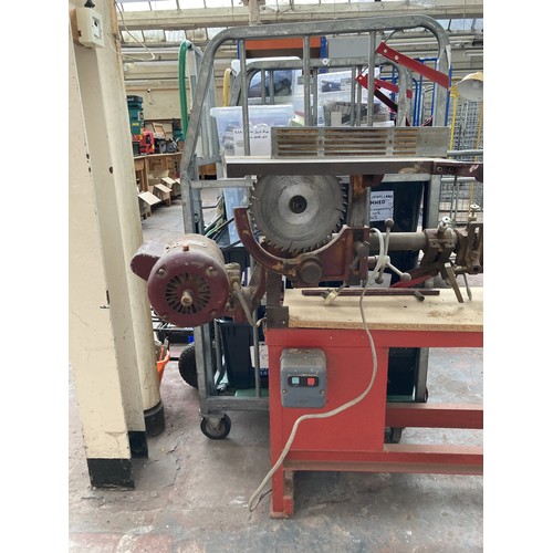 A combination woodturning lathe with fitted Gryphon B.S. 2048 motor