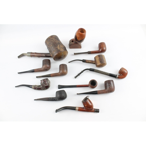 Estate Pipes Tobacciana Wooden Antique Vintage Bark Pipe Metal Details Etc