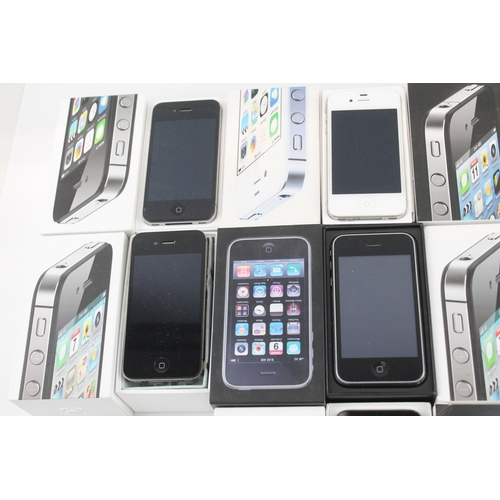 Ten boxed Apple iPhones to include, 4, 4S, 3GS etc.