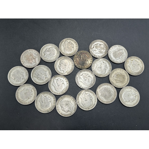 Approx. 218g of 1922 British 50% silver one florin coins