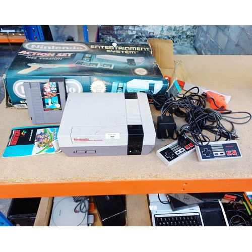 A boxed Nintendo Entertainment System action set comprising console ...