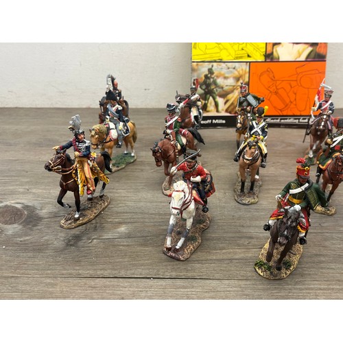A collection of Del Prado Napoleonic metal model horse and soldier ...