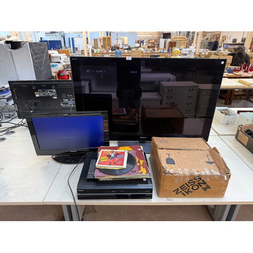 Three AV items, one Sony KDL-46HX703 46" LCD TV, one Toshiba DVR19DTKB2 ...