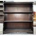 A mid 20th century oak three tier bookcase - approx. 90cm high x 92cm ...