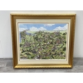 A gilt framed Martin Stuart Moore 'Memories of Cheshire' pencil signed ...