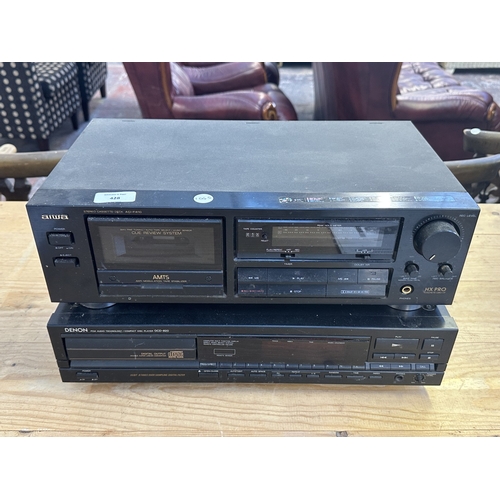 Two items of hi-fi, one Denon DCD-820 CD player with instruction manual ...