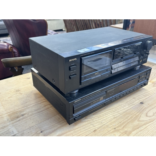 Two items of hi-fi, one Denon DCD-820 CD player with instruction manual ...