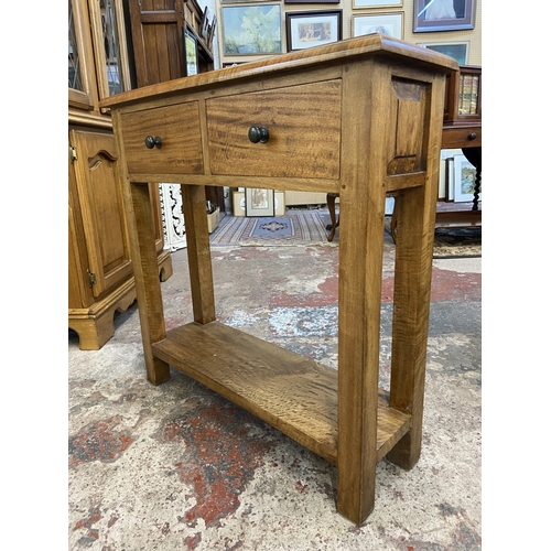A mango wood console table - approx. 81cm high x 80cm wide x 25cm deep