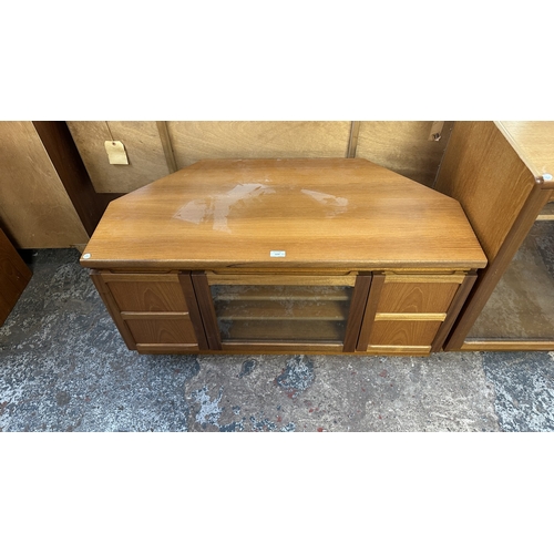 Two pieces of Nathan Squares teak furniture, one TV stand - approx ...