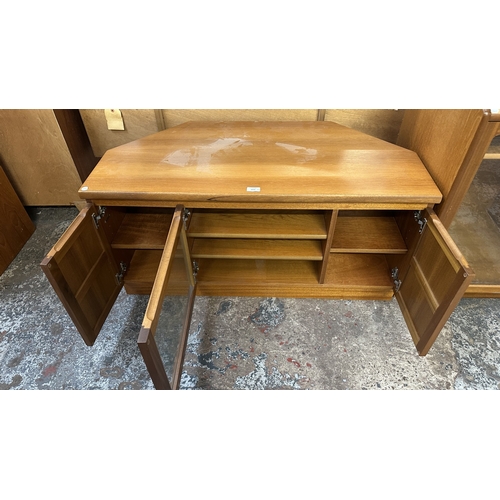 Two pieces of Nathan Squares teak furniture, one TV stand - approx ...