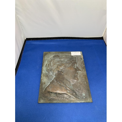 Frederick Lessore signed bronze portrait of a lady plaque dated 1913 ...