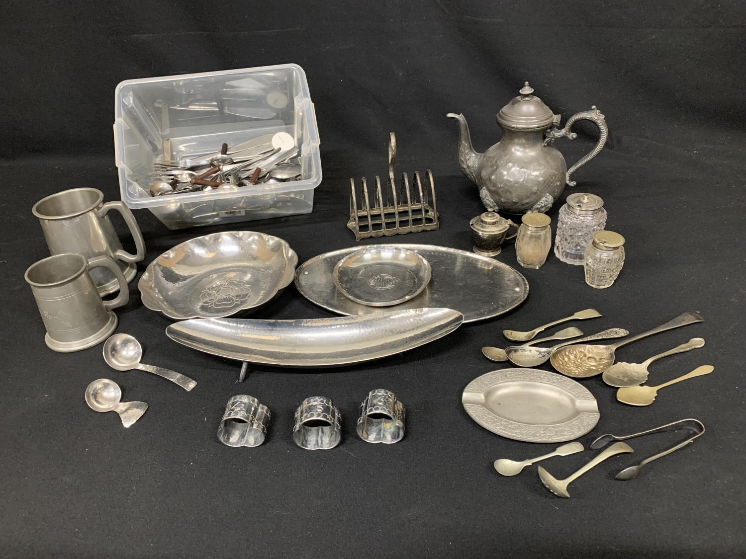 Collection of cutlery and platedware