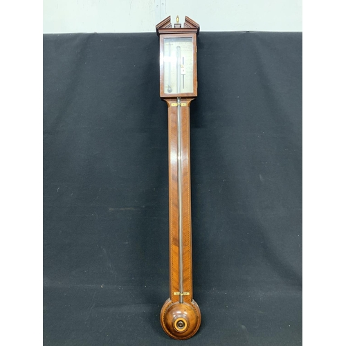 Inlaid mahogany stick barometer John Corti London