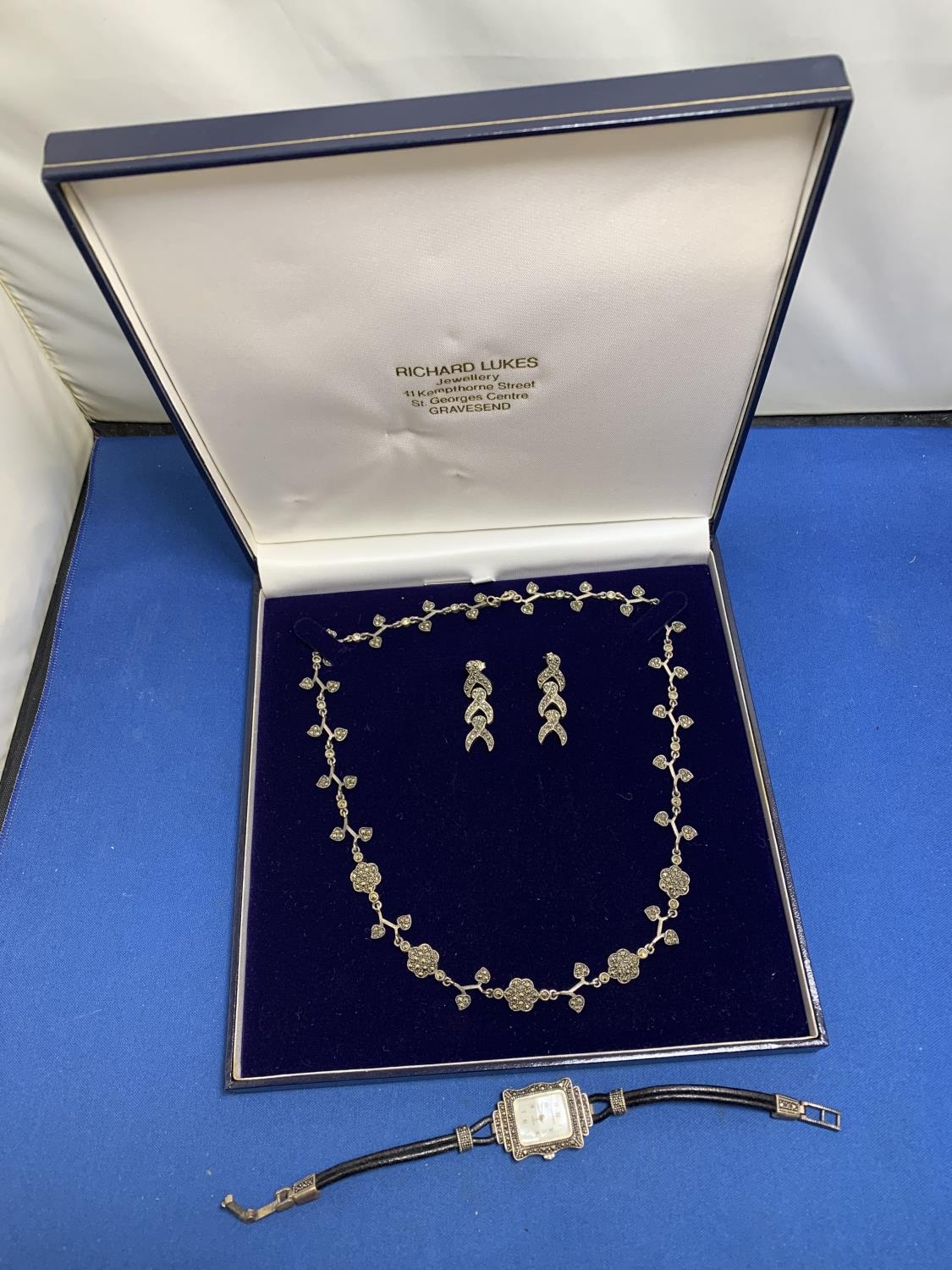 Boxed sterling Silver and Marcasite necklace and earring set and Casa ...