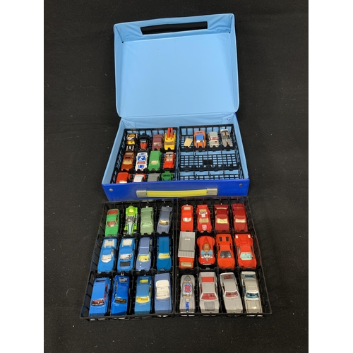 Matchbox carry case and 39 matchbox a d Majorette models