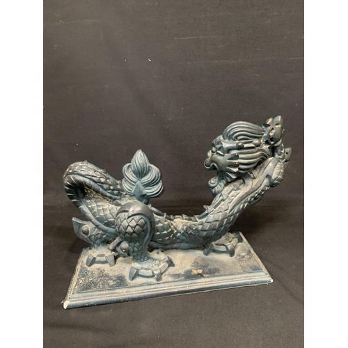 Heavy painted composition Dragon figure, with signature Austin Proding ...