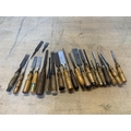 Collection of twenty assorted wood chisels