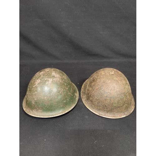 2 military helmet shells