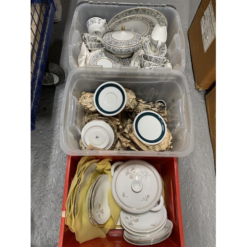 Three boxes of assorted dinnerware