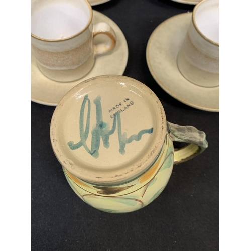 Iden Pottery Coffee Set and Denby Mug Signed
