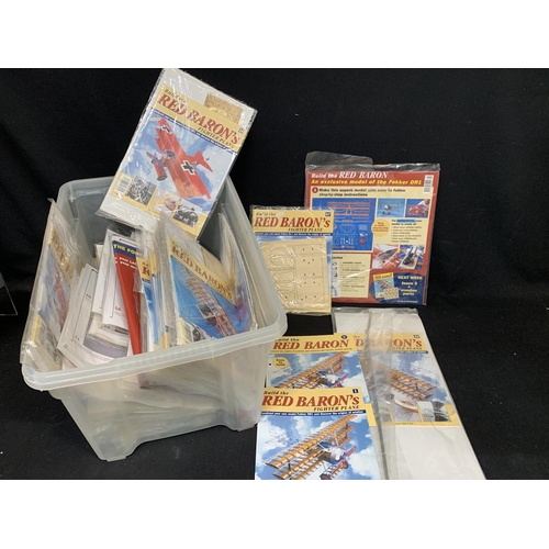 Box containing build your own Red Baron fighter plane kit issue by issue