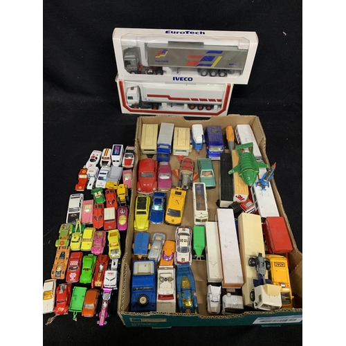 Two large boxed Lorries and collection of model vehicles