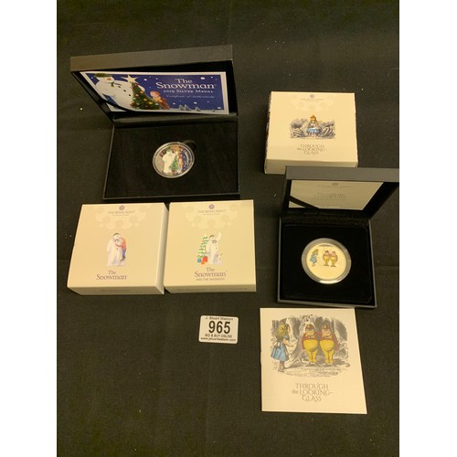 2019 The Snowman Silver Medal and two Snowman Silver Proof 50p's and ...