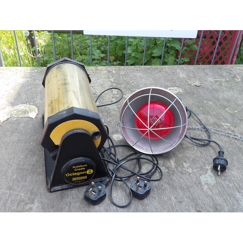 Egg incubator and heat lamp